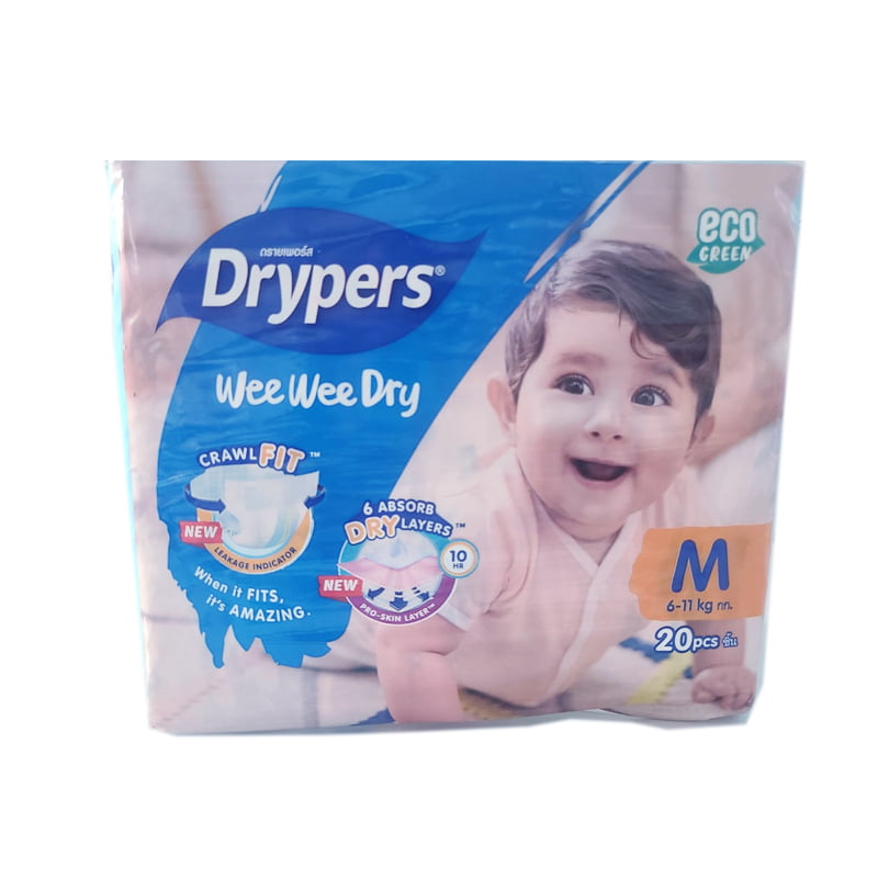 Drypers Wee Wee Dry Diaper Sticker M 20 pcs Pack | Diaper Home