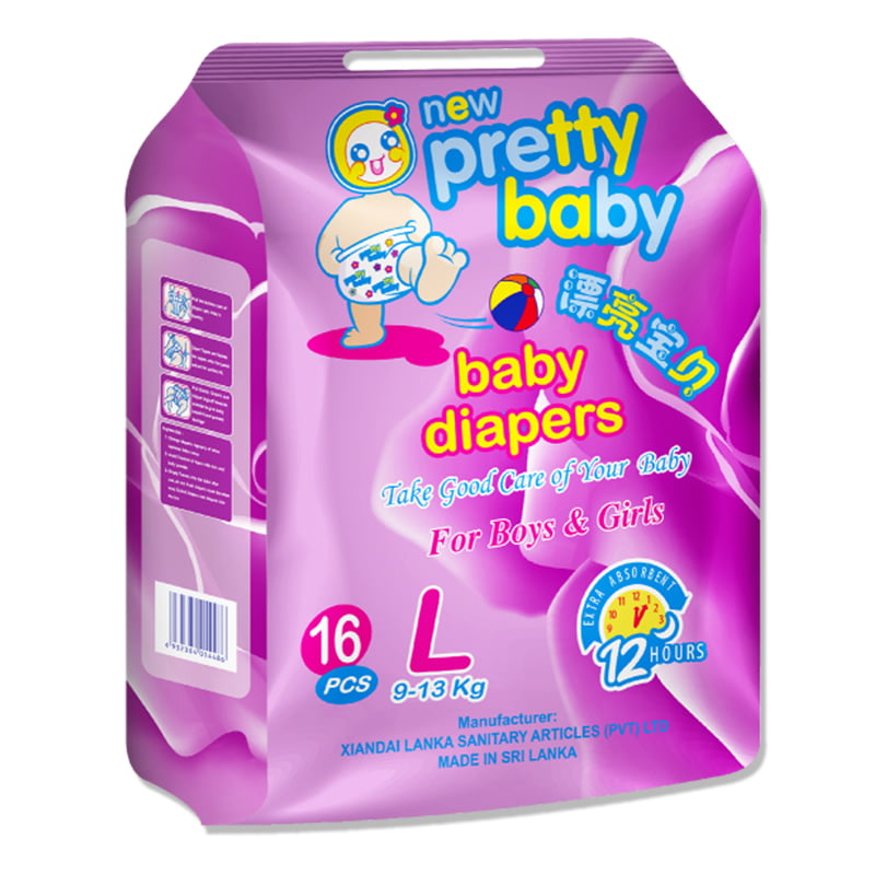 Pretty Baby Diaper Sticker L-16pcs | Diaper Home